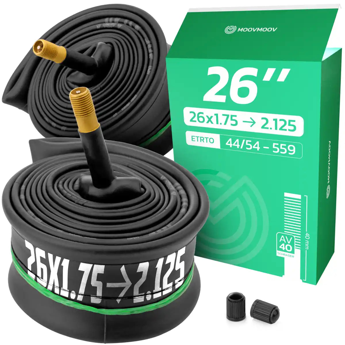 26-Inch Inner Tube, ETRTO 41-559 to 57-559 – Schrader Valve – For 26x1 ...
