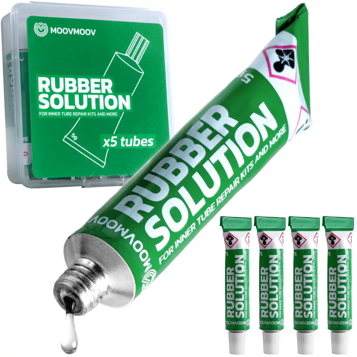 Rubber Cement (Patch Glue) - 5 Tubes of 5g for Tire Repair | MOOVMOOV
